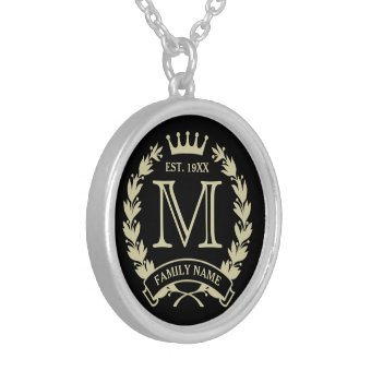 Golden Family Logo Dark Pendant Necklace | Zazzle
