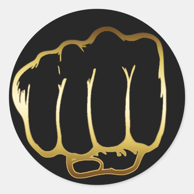 GOLDEN FIST CLASSIC ROUND STICKER | Zazzle