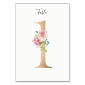 Golden Floral Table Number Card | Zazzle