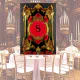 Golden frame with red roses, gothic style table number | Zazzle