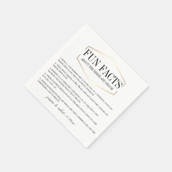 Golden Fun Facts Personalized Paper Napkins | Zazzle