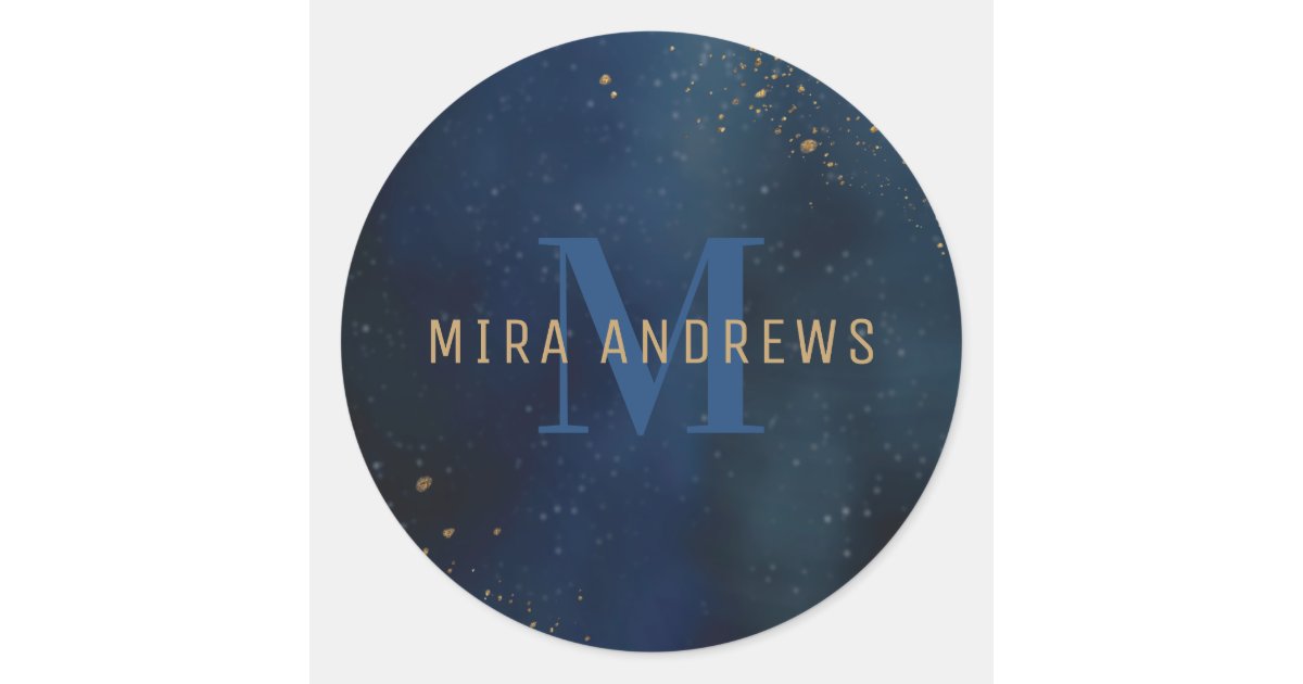 Golden Galaxy Classic Round Sticker | Zazzle