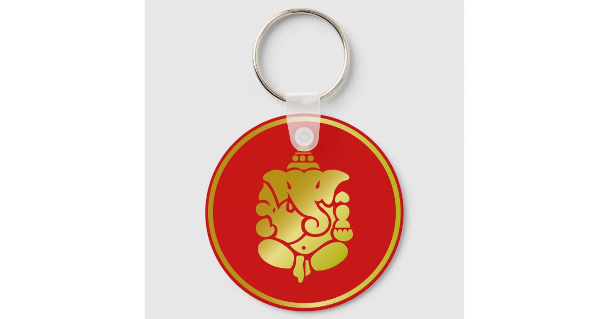 Golden Ganesha Keychain | Zazzle