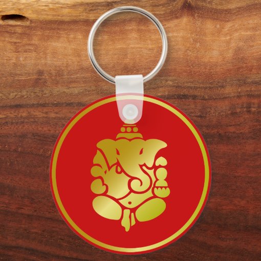 Golden Ganesha Keychain | Zazzle