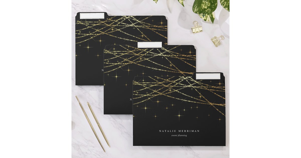 Golden Garland Custom File Folder | Zazzle