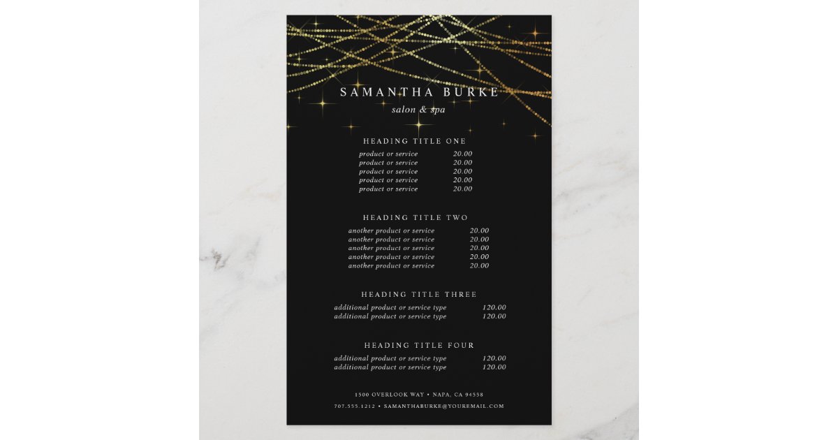 Golden Garland Pricing & Services Flyer | Zazzle