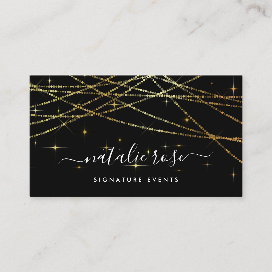 Golden Garland Signature Business Card | Zazzle