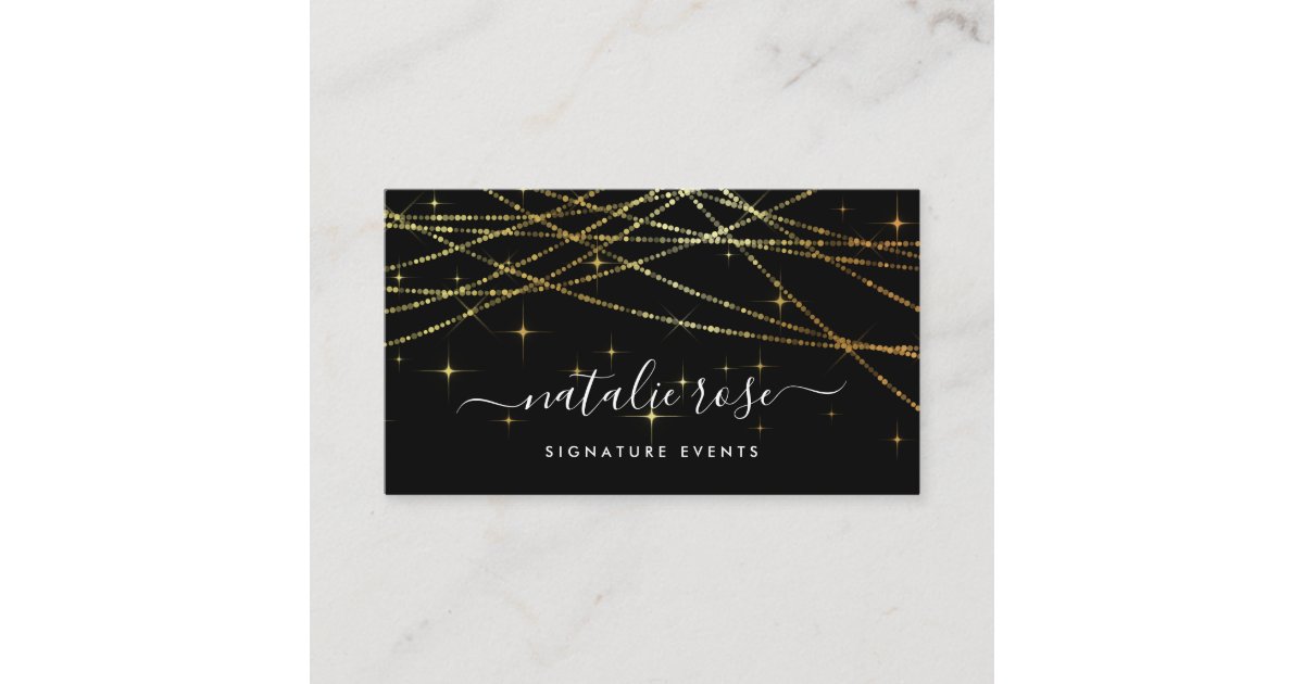 Golden Garland Signature Business Card | Zazzle
