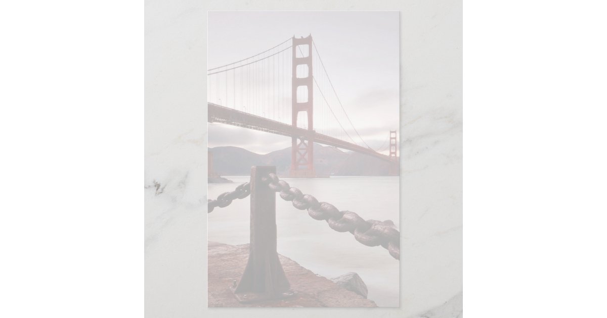 Golden Gate Bridge against mountains Stationery | Zazzle