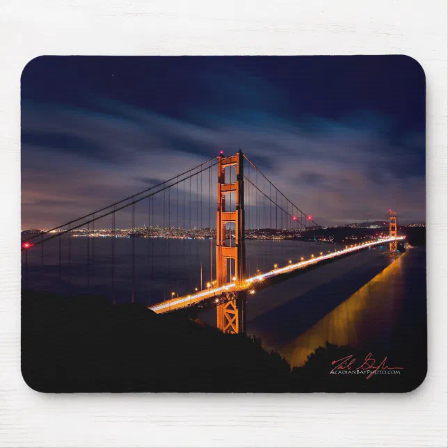 Golden Gate Bridge at Night Mouse Pad | Zazzle