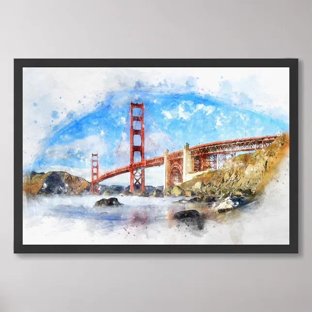 Golden Gate Bridge pastel in San Francisco Photo Print | Zazzle