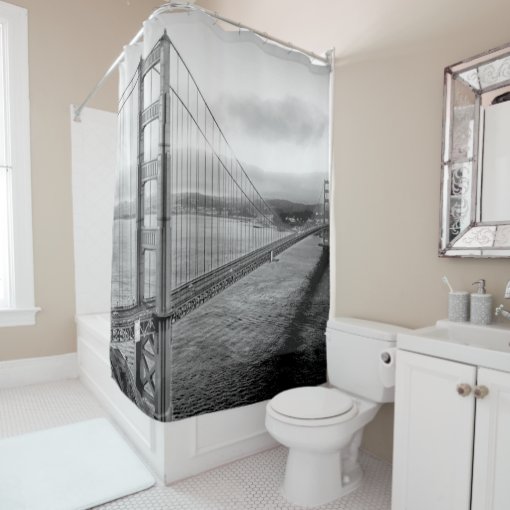 Golden Gate Bridge San Francisco Bay Pacific Ocean Shower Curtain | Zazzle