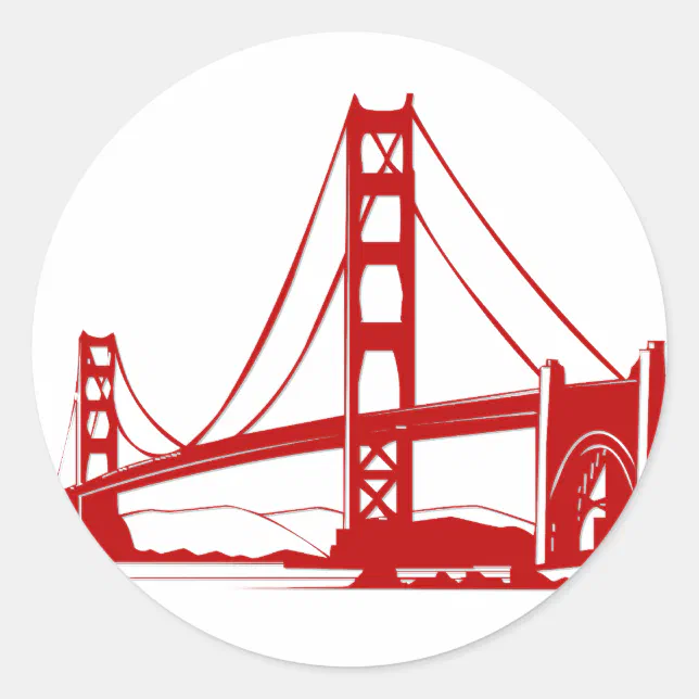 Golden Gate Bridge - San Francisco, CA Classic Round Sticker | Zazzle