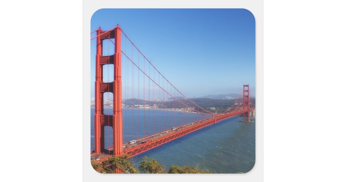 Golden Gate Bridge Square Sticker | Zazzle