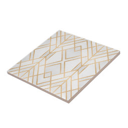 Golden Geo Ceramic Tile | Zazzle