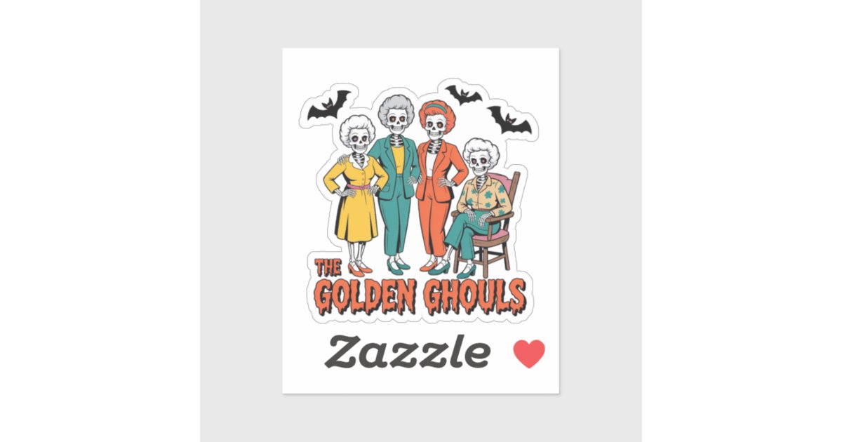 Golden Ghouls Girls' Halloween Sticker | Zazzle