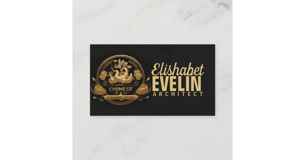 Golden Ginseng Fusion: Chinese Food Business Card | Zazzle