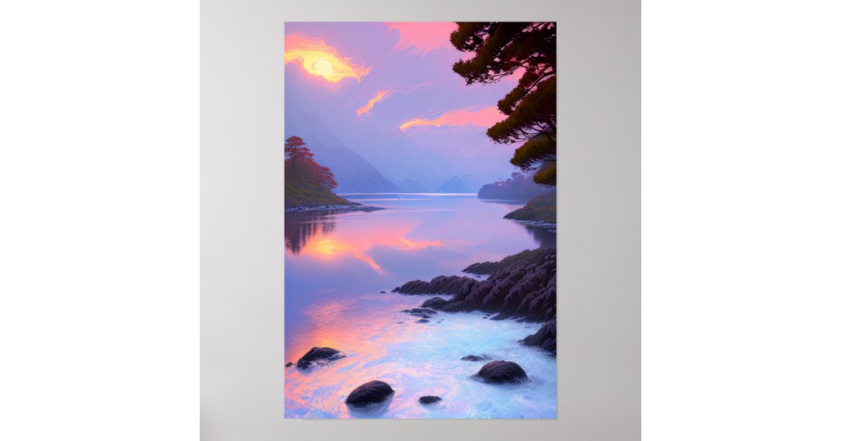 Golden Glow on the River Poster | Zazzle