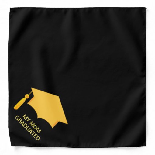 Golden Graduation Cap on Black Bandana | Zazzle