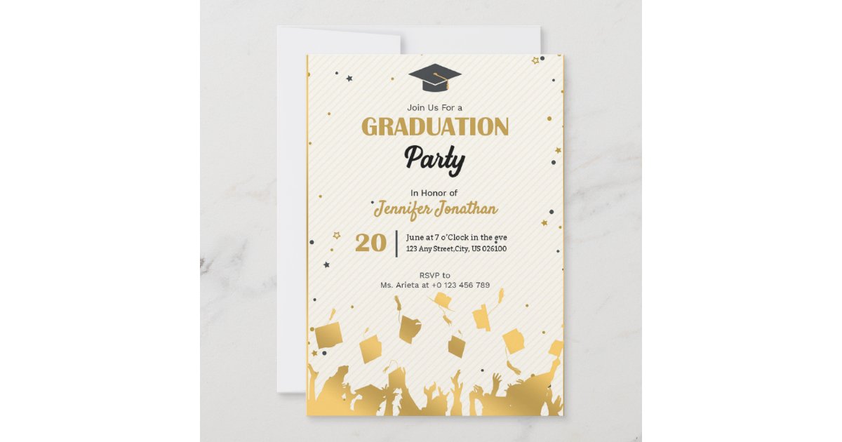 Golden graduation party Invitation | Zazzle