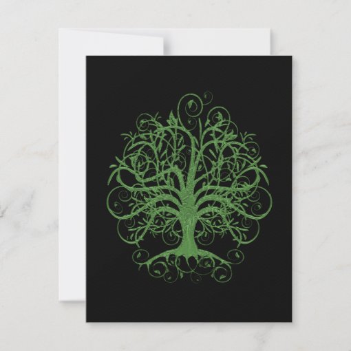 Golden Green Swirl Tree Roots of Love Wedding Invitation | Zazzle