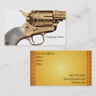 Golden Gun Business card | Zazzle