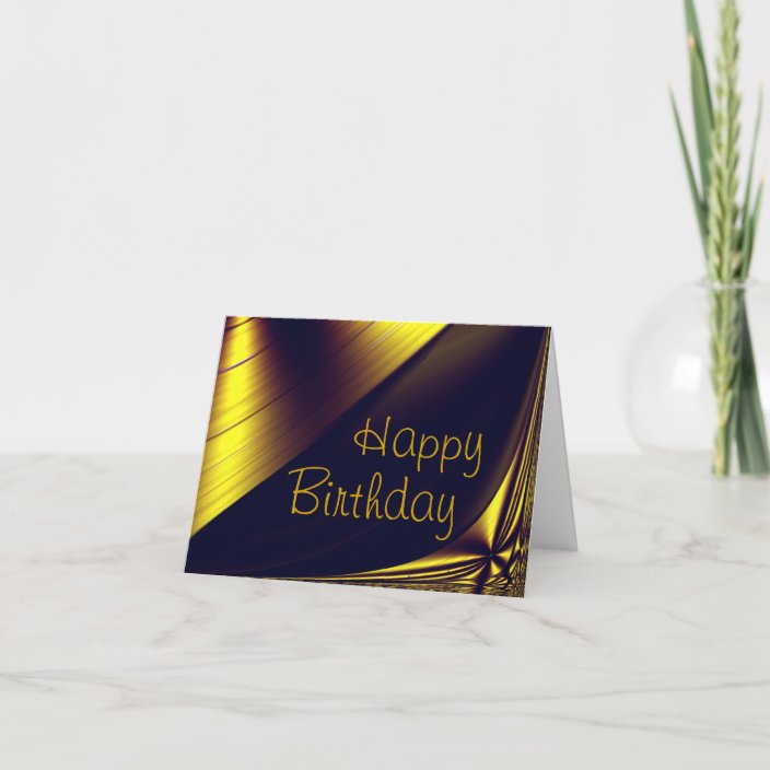 Golden Happy Birthday Card | Zazzle.com