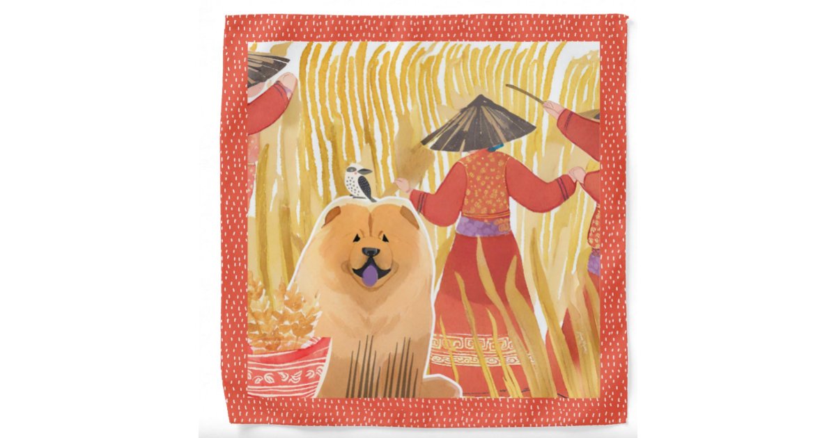 GOLDEN HARVEST Chow Furoshiki cloth bandana | Zazzle