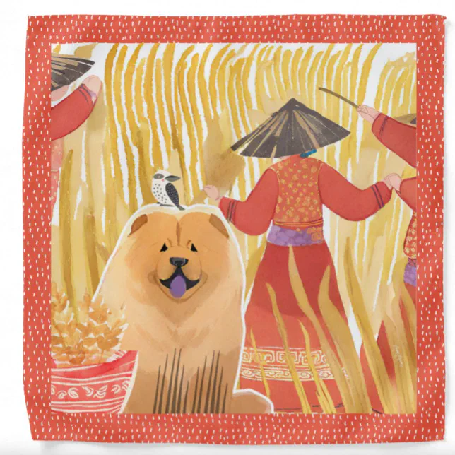 GOLDEN HARVEST Chow Furoshiki cloth bandana | Zazzle