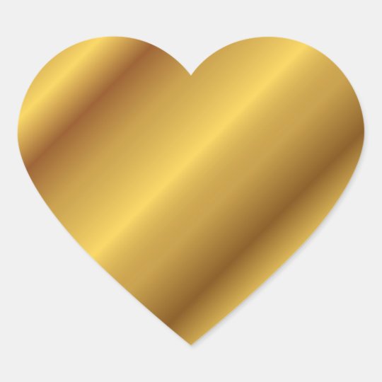 Golden Heart Heart Sticker | Zazzle.com