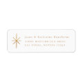 Golden Holiday Star Return Address Label | Zazzle