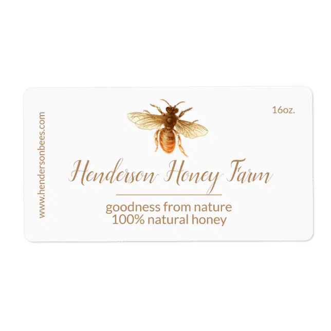 Golden Honey Bee Label | Zazzle