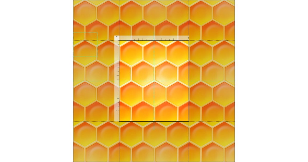 Golden Honeycomb Pattern Fabric | Zazzle