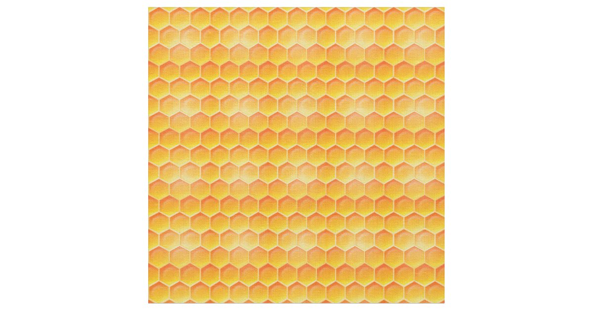 Golden Honeycomb Pattern Fabric | Zazzle