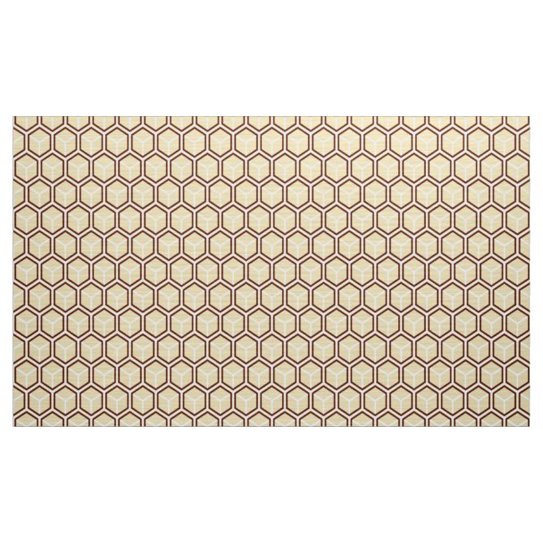 Golden Honeycomb Pattern Fabric | Zazzle