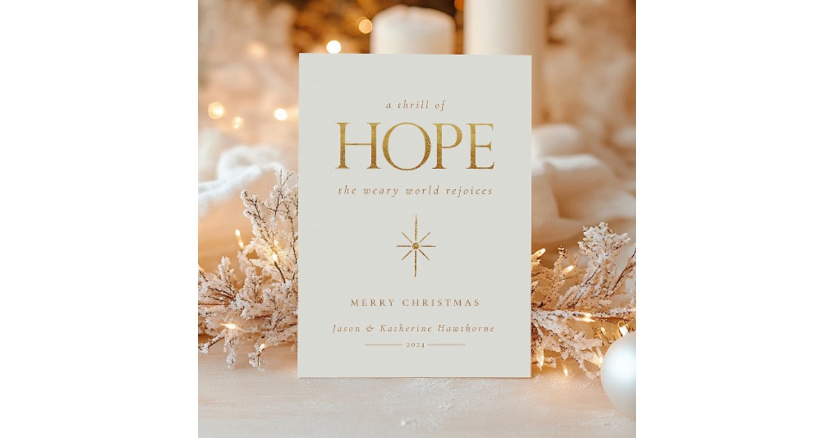 Golden Hope Christmas Card | Zazzle