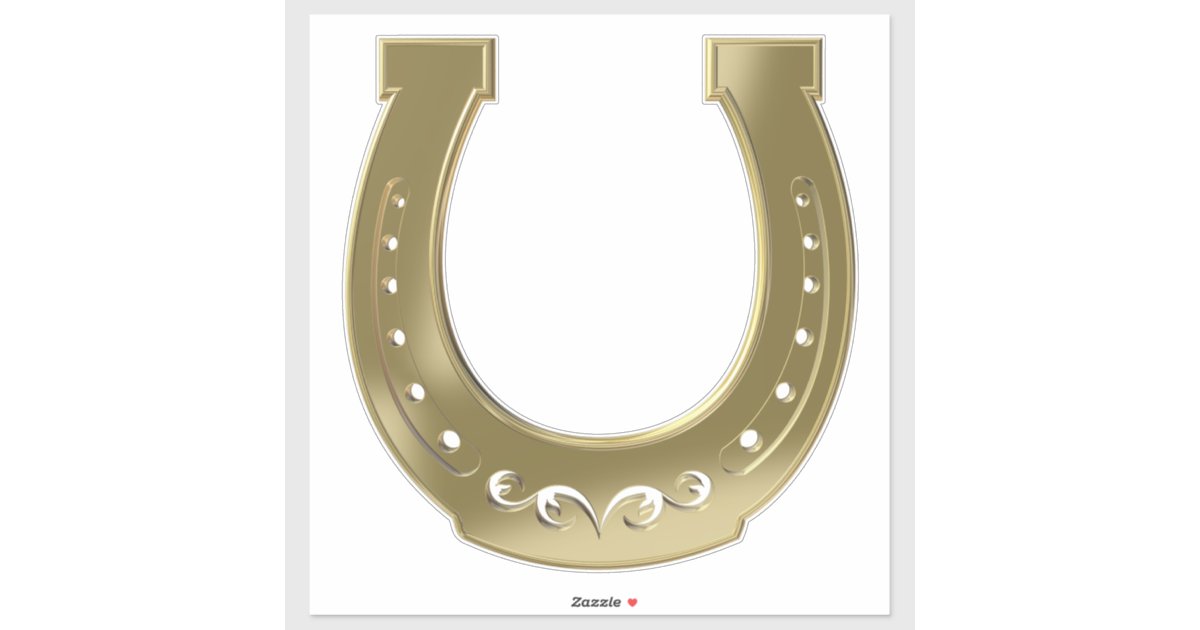 Golden horseshoe sticker | Zazzle
