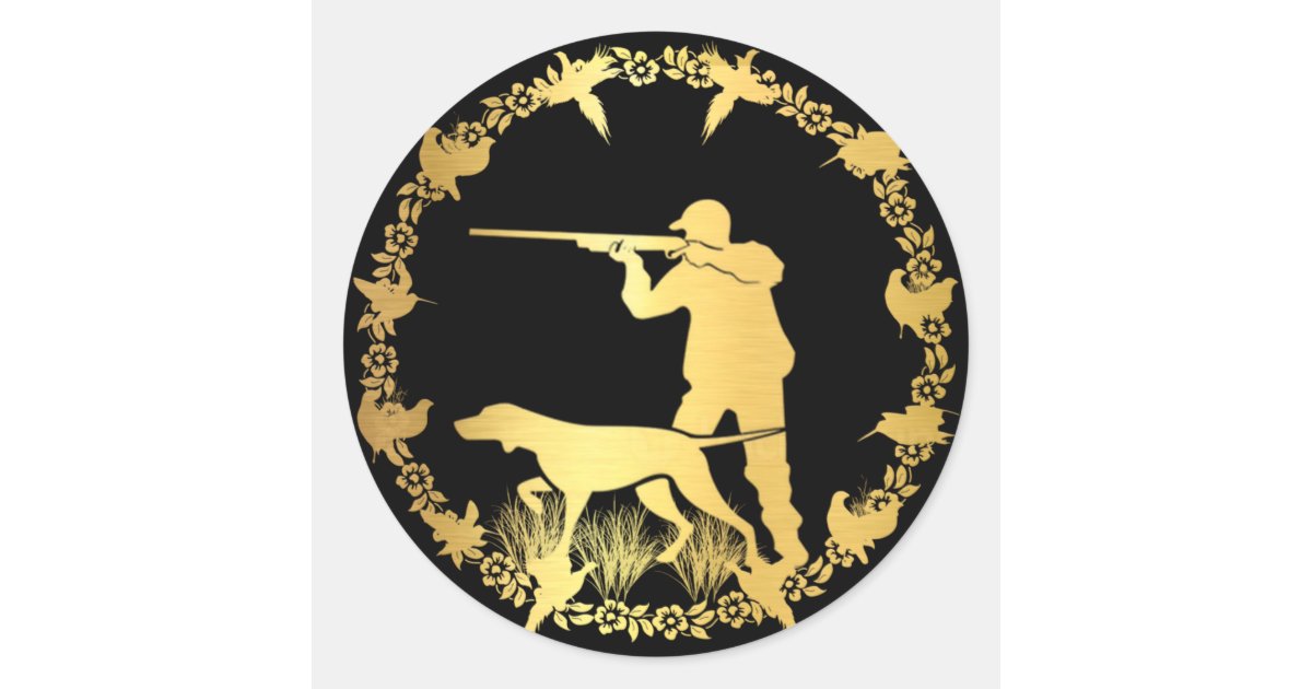 Golden hunter classic round sticker | Zazzle