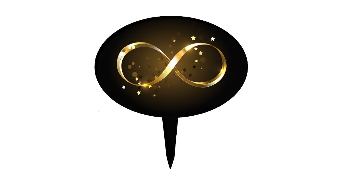 Golden Infinity Symbol Cake Topper | Zazzle