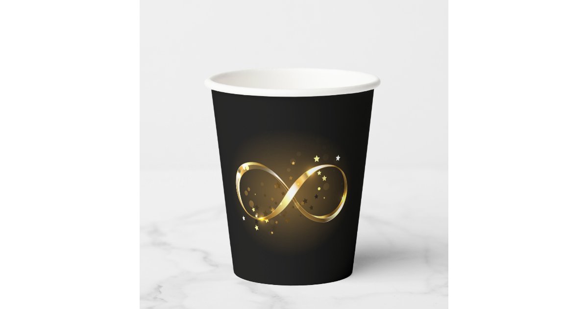 Golden Infinity Symbol Paper Cups | Zazzle