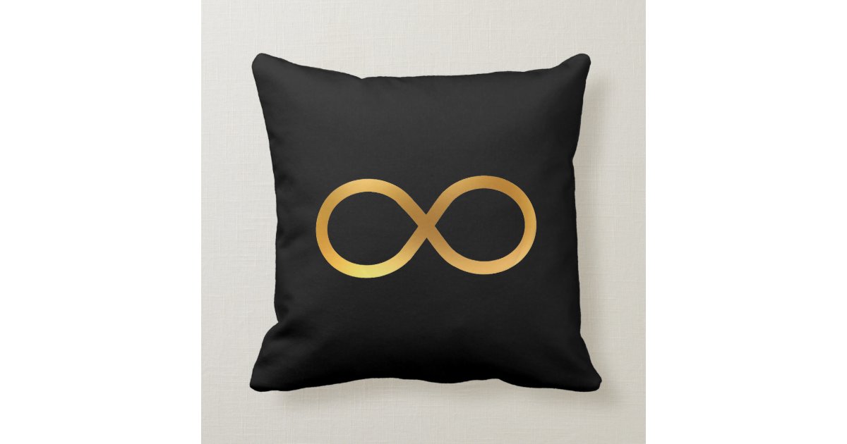 Golden Infinity Symbol Throw Pillow | Zazzle.com