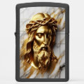 Golden Jesus A Divine Presence in Marble Zippo Lighter | Zazzle