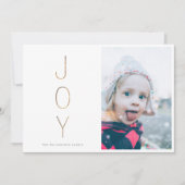 Golden JOY Modern Photo Holiday Card | Zazzle