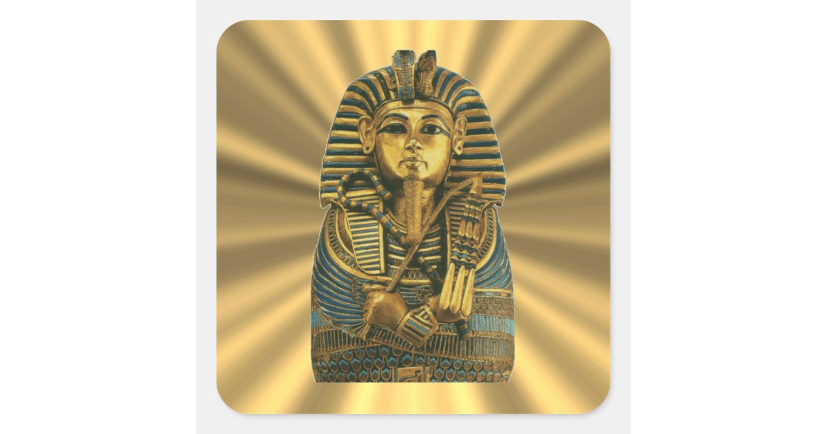 Golden King Tut #2 Square Sticker | Zazzle
