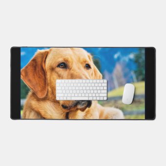 Golden Labrador Retriever Desk Mat | Zazzle