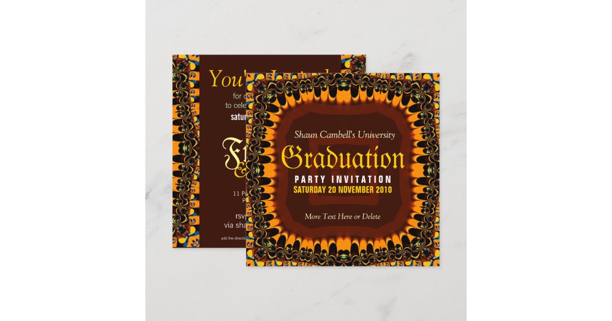 Golden Lace Graduation Invitation | Zazzle