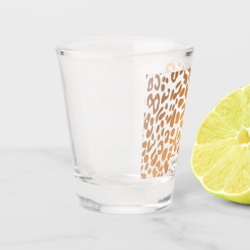Golden Leopard Print Shot Glass | Zazzle