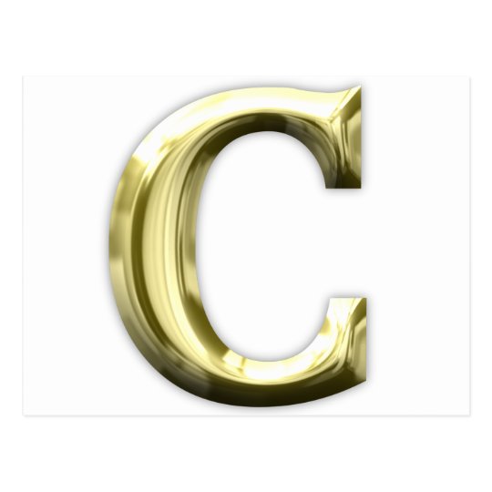 Golden Letter C Shiny Gold Alphabet Postcard | Zazzle.com