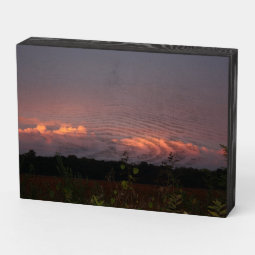 Golden Light on Storm Clouds Wooden Box Sign | Zazzle