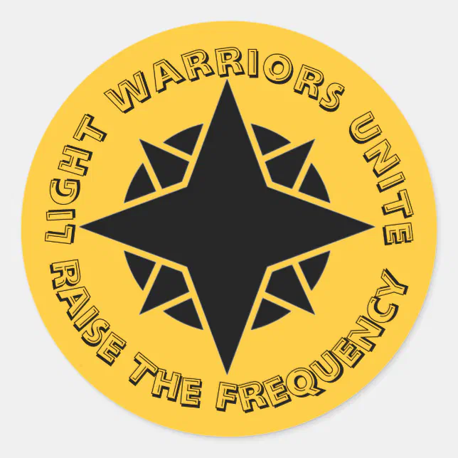 Golden Light Warriors Unite Classic Round Sticker | Zazzle